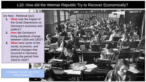 Weimar Republic Recover Economically | Teaching Resources