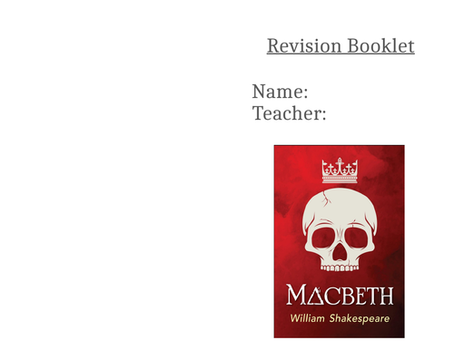 Macbeth Revision Booklet | Teaching Resources