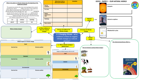 OCR B GCSE 9-1 Changing climate revision sheet | Teaching Resources
