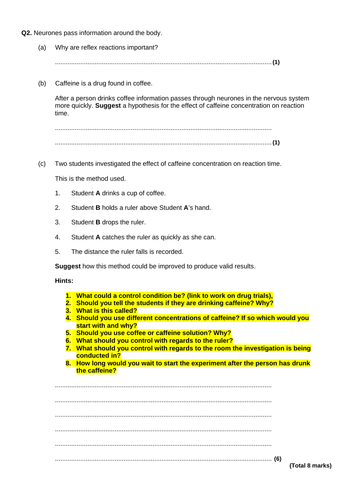 Reaction Time Required Practical AQA Biology GCSE | Teaching Resources Reaction Time Required Practical AQA Biology GCSE | Teaching Resources