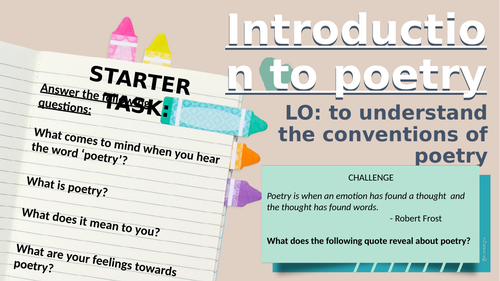 KS3 Introduction to Poetry | Teaching Resources