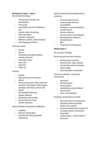 Edexcel GCSE Science Checklist | Teaching Resources Edexcel GCSE Science Checklist | Teaching Resources