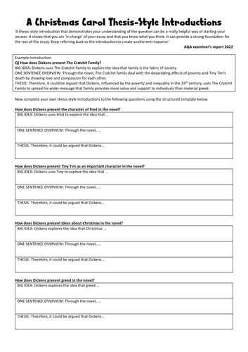 A Christmas Carol: simple guide for thesis-style introductions ... A Christmas Carol: simple guide for thesis-style introductions ...