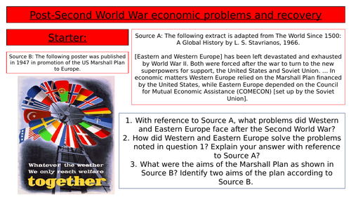 Post WWII economic problems and recovery | Teaching Resources