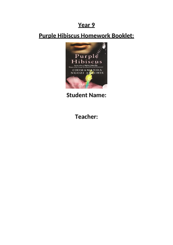 Purple Hibiscus - Booklet and KO | Teaching Resources