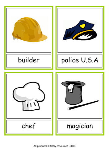 HATS TO MATCH AND PAIR PEOPLE WHO HELP US | Teaching Resources