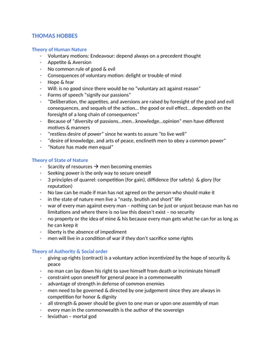 Thomas Hobbes factsheet | Teaching Resources