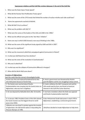 GCSE History superpower relations and the Cold War revision 4- The end ...