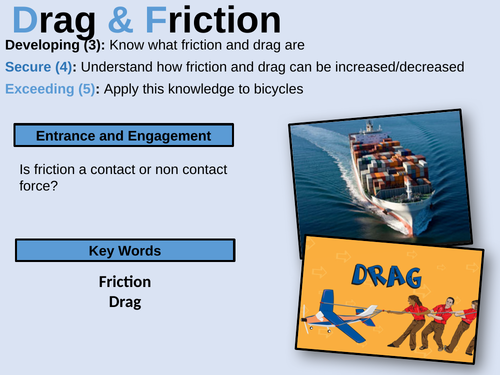 P1.3 Drag force & Friction | Teaching Resources