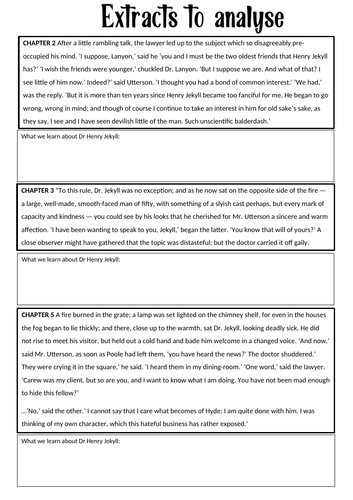 Dr Jekyll and Mr Hyde: AQA English Literature Year 11 Dr Jekyll character revision | Teaching ...