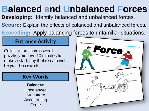 P1.5 Balanced & Unbalanced Forces | Teaching Resources
