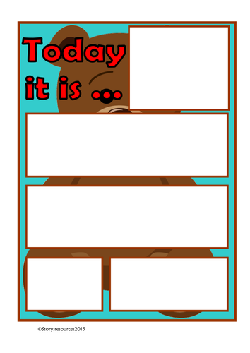 TEDDY BEAR WEATHER CHART BOARD AND CLASSROOM CALENDAR EYFS KS1 ...