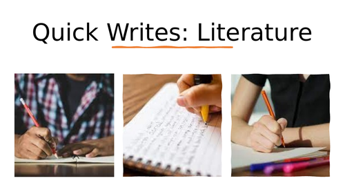 Literature Quick Write PowerPoint | Teaching Resources