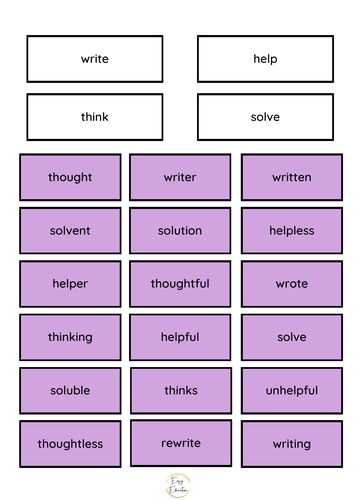 Year 3 Word Families | Teaching Resources Year 3 Word Families | Teaching Resources