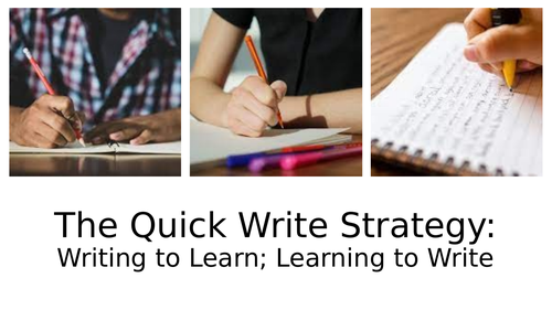 Quick Write Strategy PowerPoint | Teaching Resources
