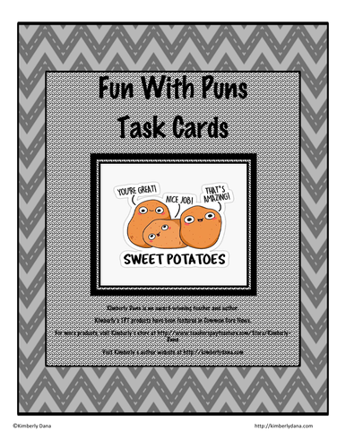 Puns Task Cards | Teaching Resources