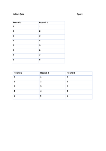 Italian Sports Quiz | Teaching Resources