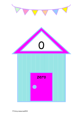 BEACH HUT NUMBER LINE MATHS EYFS | Teaching Resources
