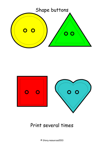 SHAPE BUTTONS TO MATCH COMPARE MATHS EYFS | Teaching Resources