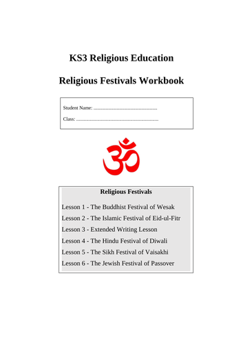 KS3 Religious Education Workbook - Religious Festivals | Teaching Resources KS3 Religious Education Workbook - Religious Festivals | Teaching Resources