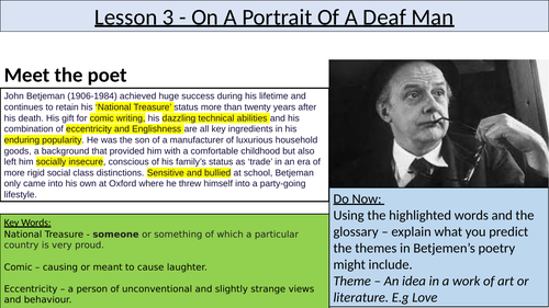 On a Portrait of a Deaf Man | Teaching Resources