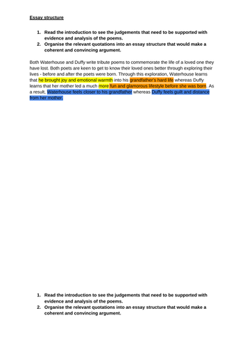 Structuring an essay | Teaching Resources