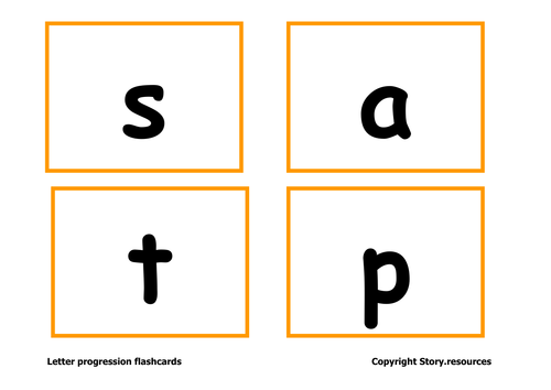 LETTERS AND SOUNDS PHASE 2 LETTER PROGRESSION FLASHCARDS SATPIN EYFS ...
