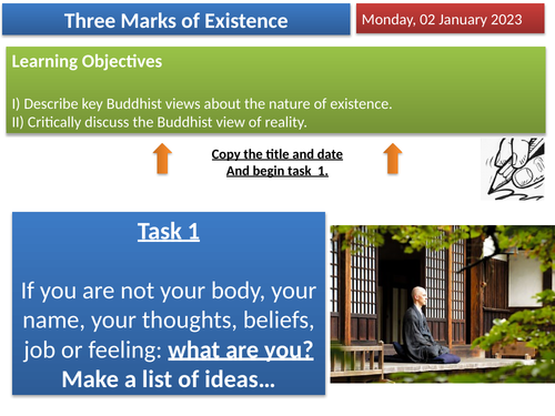 KS3 Buddhism - Three Marks of Existence & Four Noble Truths | Teaching ...