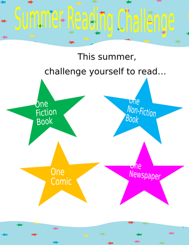 READING CHALLENGE - summer challenge for younger students | Teaching ...