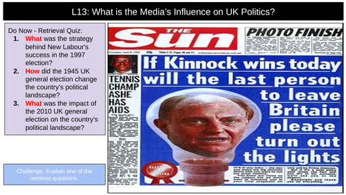 Media Influence UK Politics | Teaching Resources