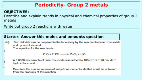 2. Trends in group 2 elements - AS Chemistry | Teaching Resources