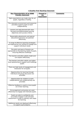 Quality First Teaching Class Checklist | Teaching Resources Quality First Teaching Class Checklist | Teaching Resources