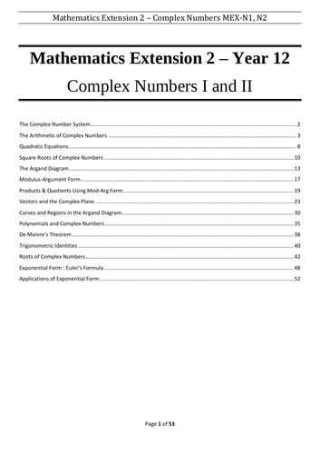 Secondary complex numbers resources
