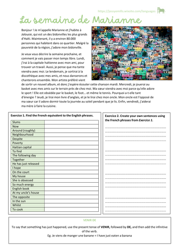 French Reading Comprehension - Free Time | Teaching Resources