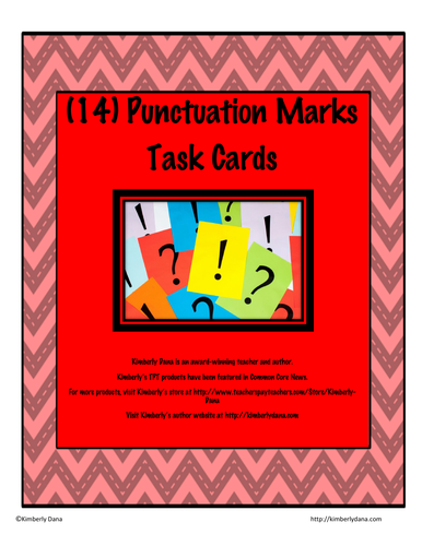 Punctuation Mark Task Cards | Teaching Resources