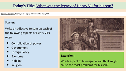 1. The Legacy of Henry VII | Teaching Resources
