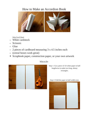 How to make a concertina book | Teaching Resources