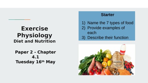 A level PE Diet and Nutrition AQA | Teaching Resources