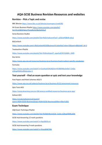 GCSE Business Revision Resources Collection | Teaching Resources GCSE Business Revision Resources Collection | Teaching Resources