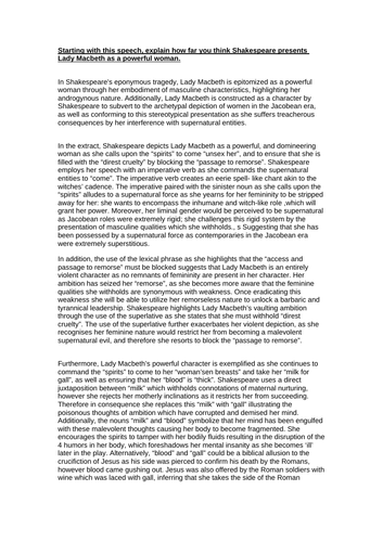 GCSE 9-1 Macbeth Grade 9 Sample Answers Pack 2 - Kingship & Lady ...