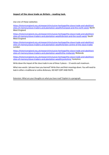 Impact of slave trade on Britain | Teaching Resources