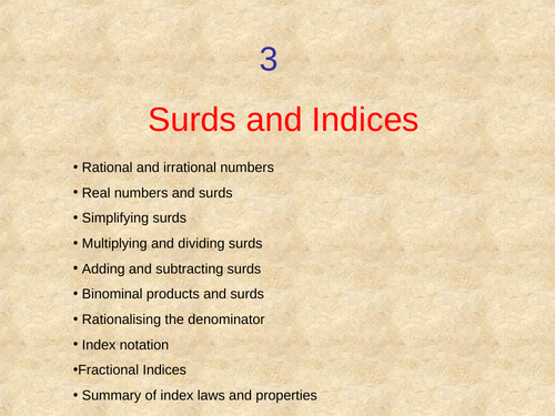Surds And Indices Topic Review Rationalising And Fractional And Binomial