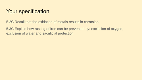 Oxidation, Rusting, Corrosion and preventing | Teaching Resources