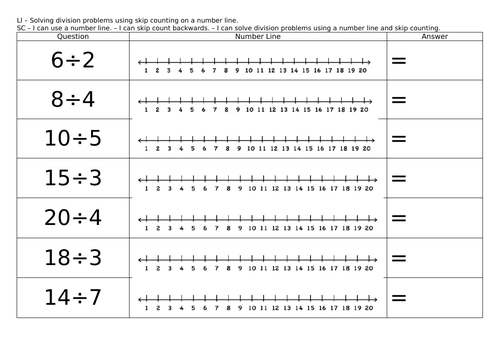 Division through Skip Counting Worksheets | Teaching Resources