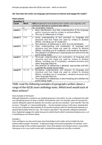 Revising iGCSE English Language Q4 | Teaching Resources