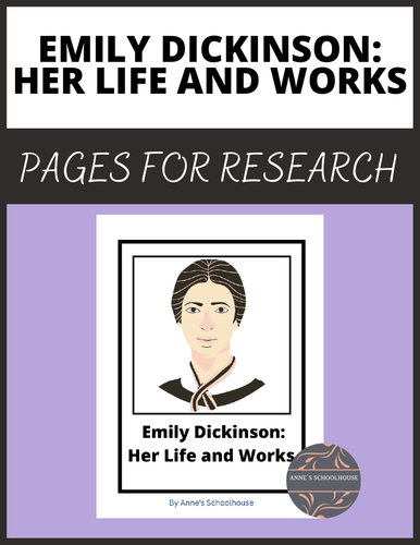 Emily Dickinson: Author Study/Poetry/Note-booking/Research Pages ...