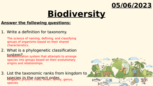 AQA A LEVEL BIOLOGY - BIODIVERSITY & INDEX OF DIVERSITY | Teaching ...