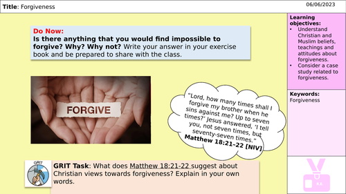 Religion, Crime and Punishment: Forgiveness | Teaching Resources