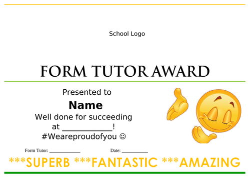 Form Tutor Award | Teaching Resources