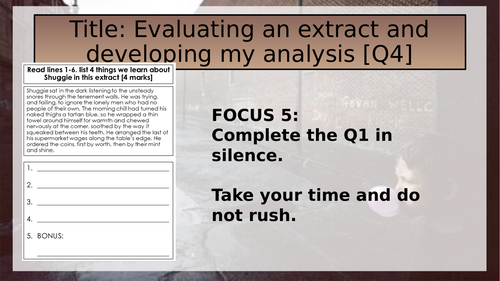 Aqa Language Paper 1 Section A Question 4 Teaching Resources